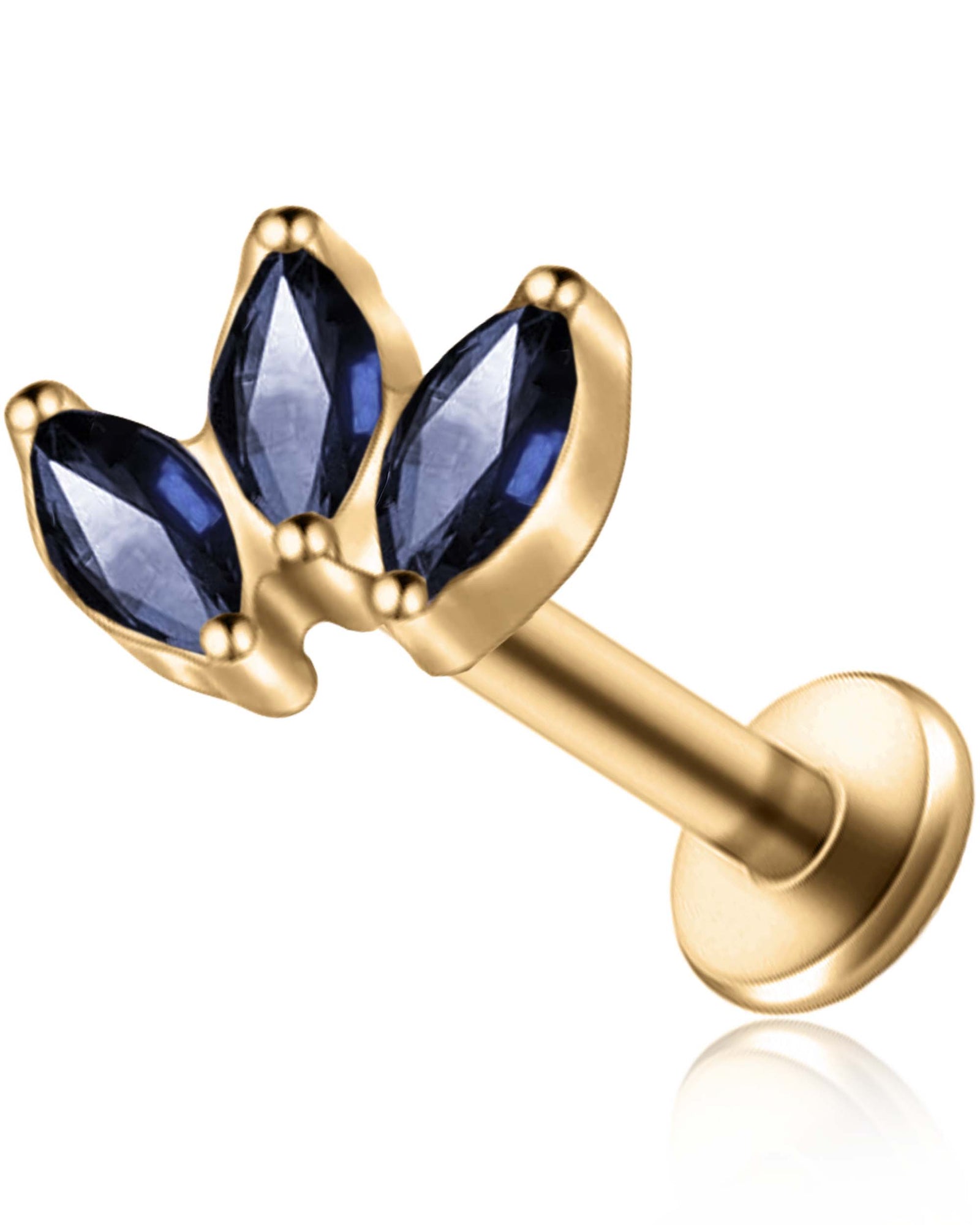 Triple Marquise Titanium Cartilage Earring Stud Ear Piercing Jewelry