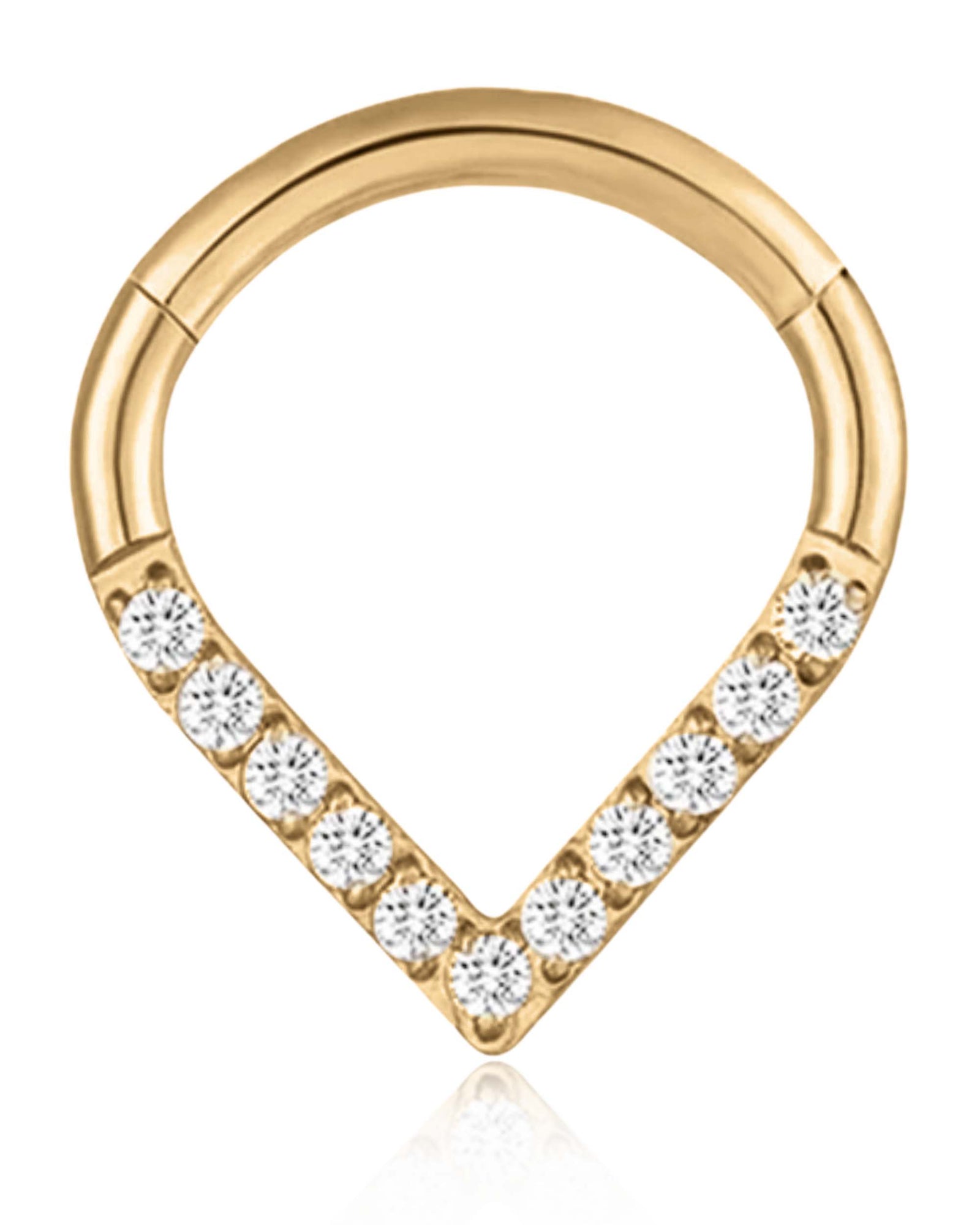 V Shaped Daith Earring Hoop Clicker 16G Titanium Septum Ring