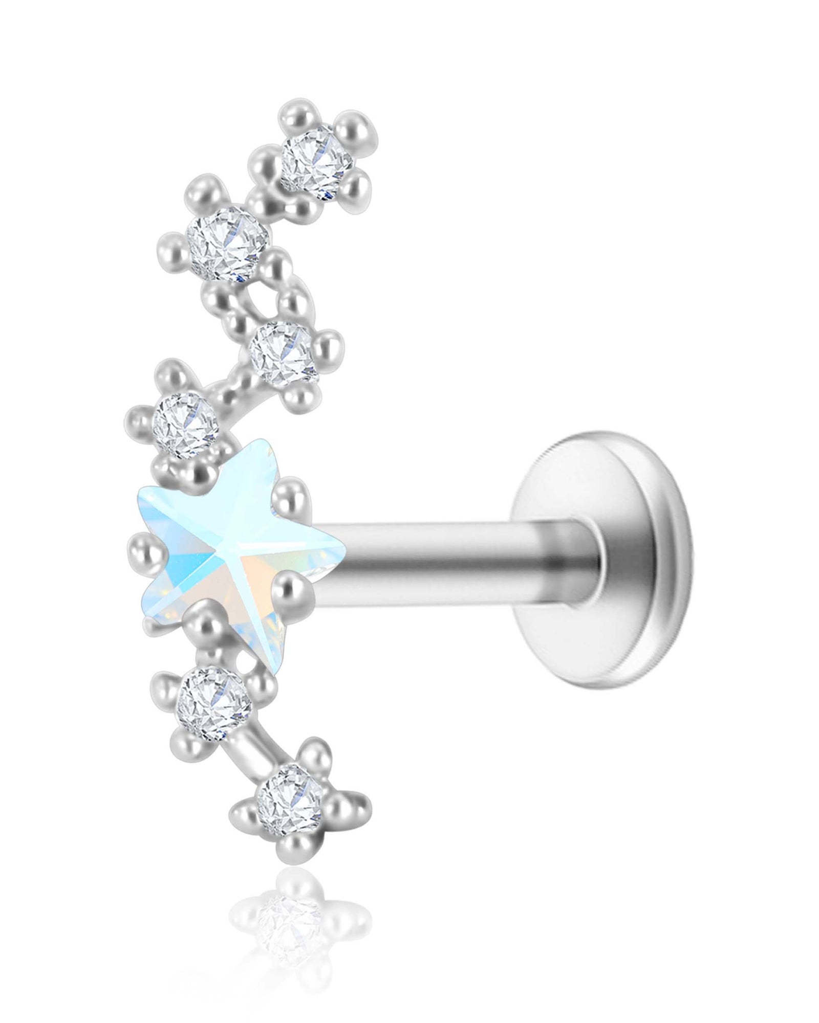 Celestial Cluster Cartilage Ear Piercing Earring Stud Aurora Borealis ...