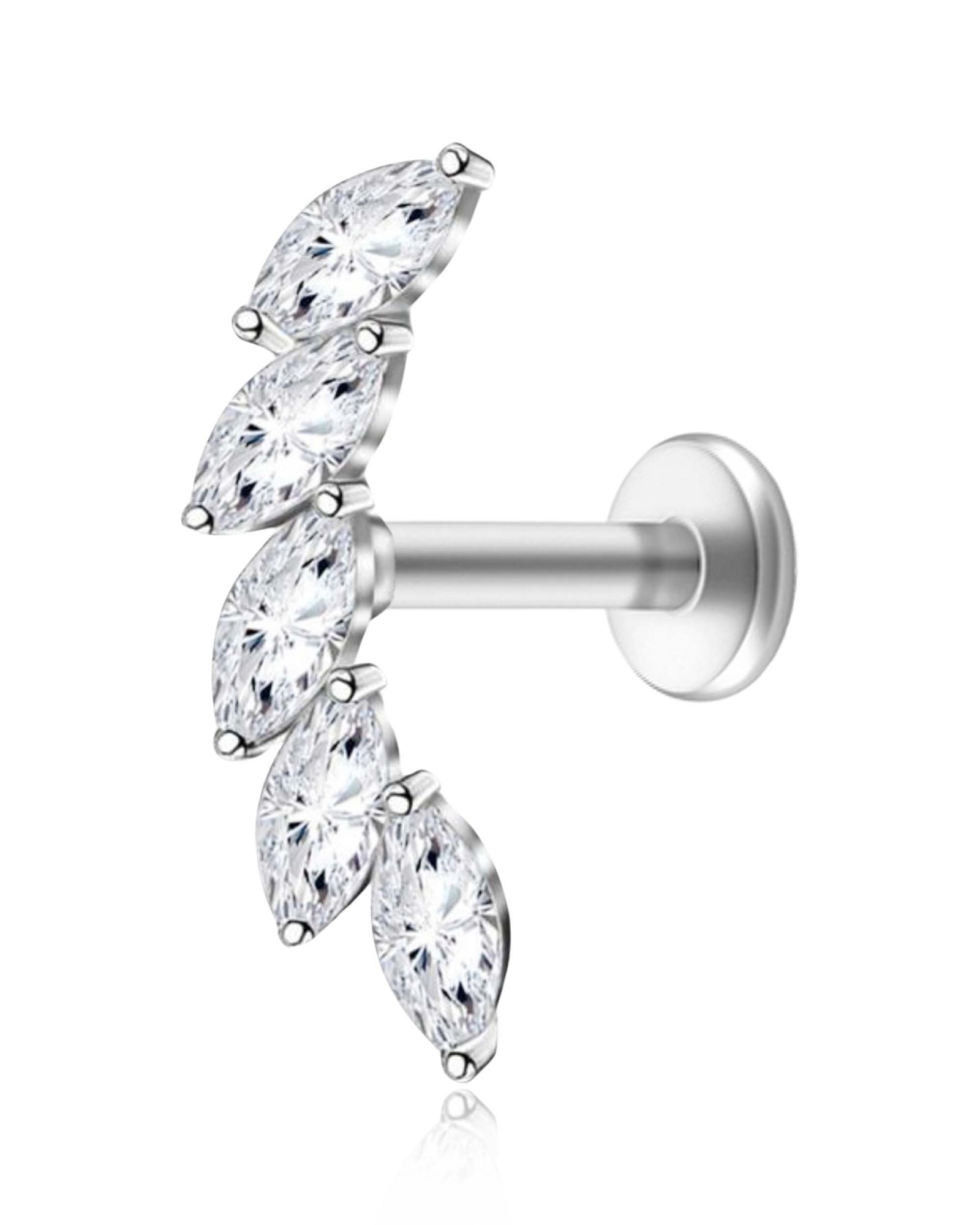 Cluster Cartilage Ear Piercing Earring Stud 5 Crystal Helix Jewelry