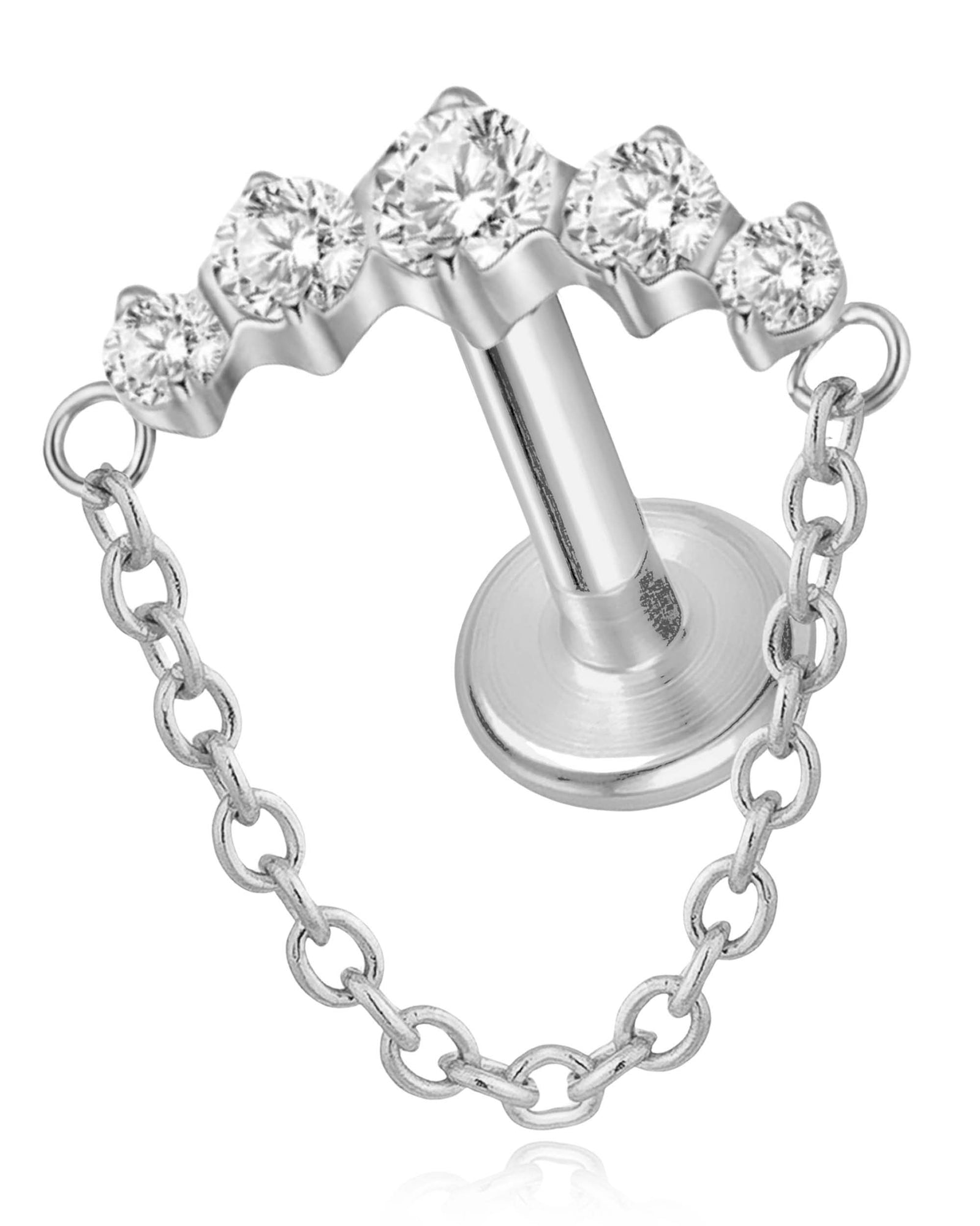 Titanium Cartilage Earring Crystal Cluster Chain Helix Ear Piercing