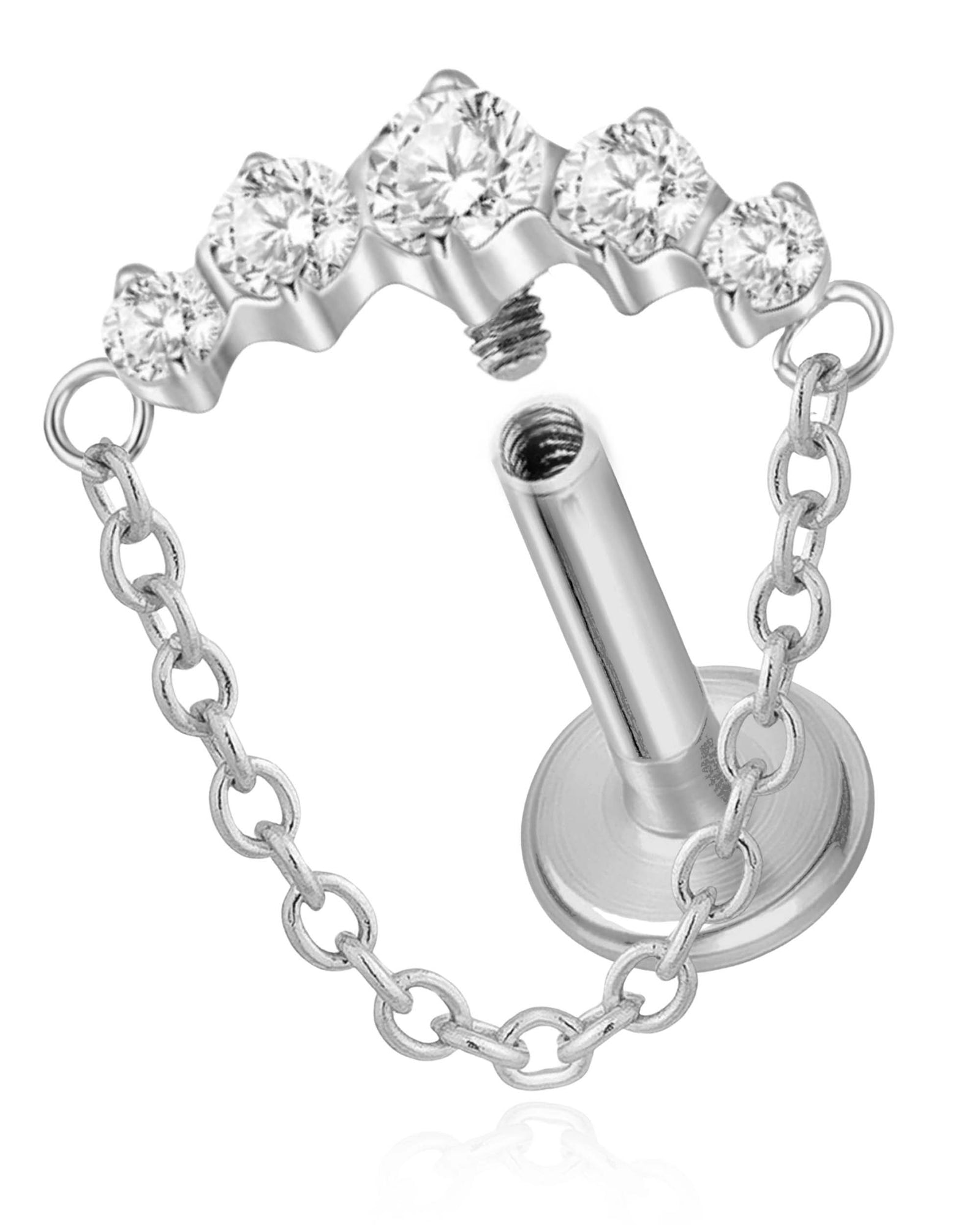 Titanium Cartilage Earring Crystal Cluster Chain Helix Ear Piercing