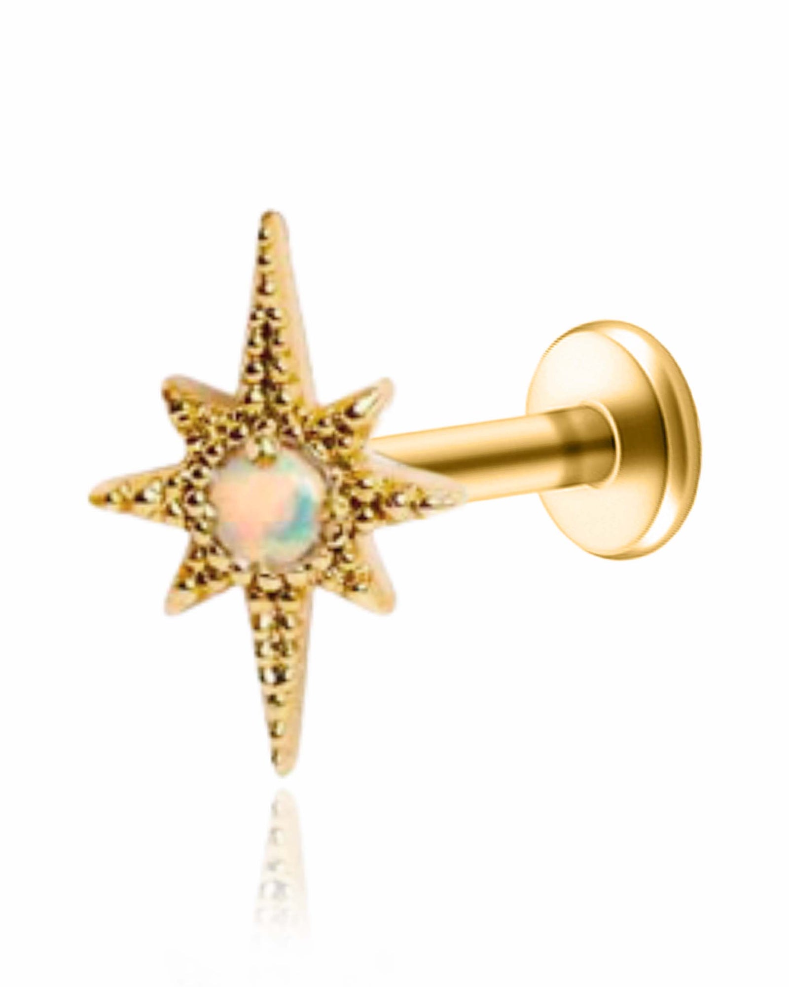 Opal Sun Starburst Ear Piercing Earring Stud - Impuria Ear Piercing Jewelry