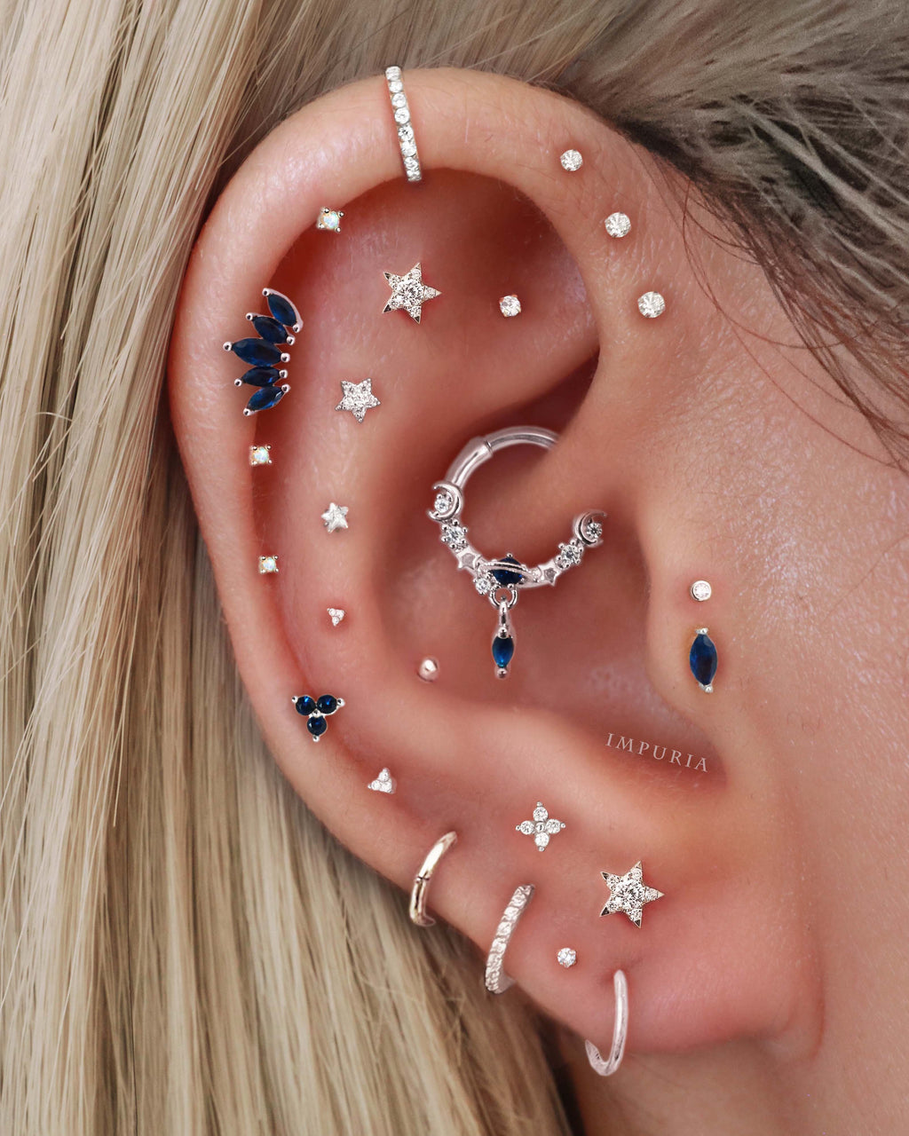 Titanium Marquise Cartilage Earring Stud Ear Piercing Jewelry 16G ...
