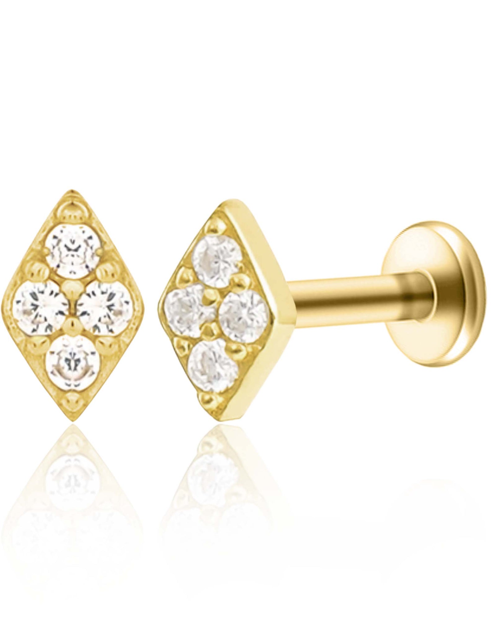 Rhombus Cartilage Earring Stud Helix Ear Piercing Jewelry Jewellery ...