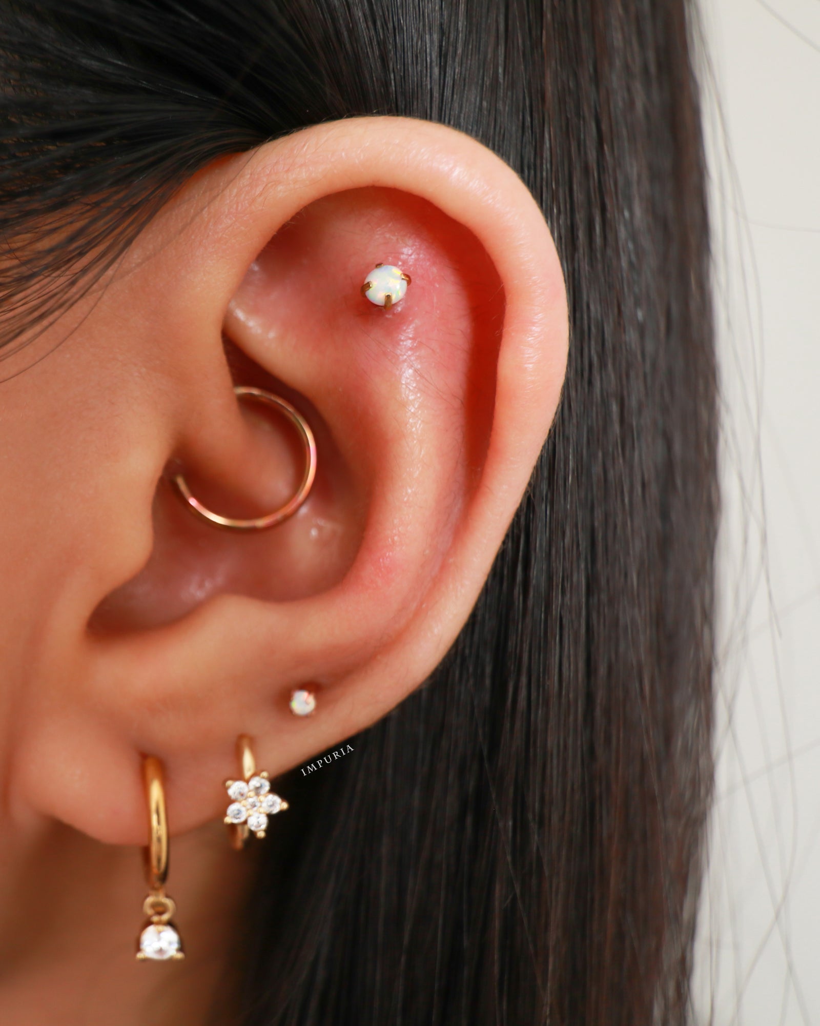 Flower Helix Piercing Hoop Ring Cartilage Tragus Earring Ear Jewelry