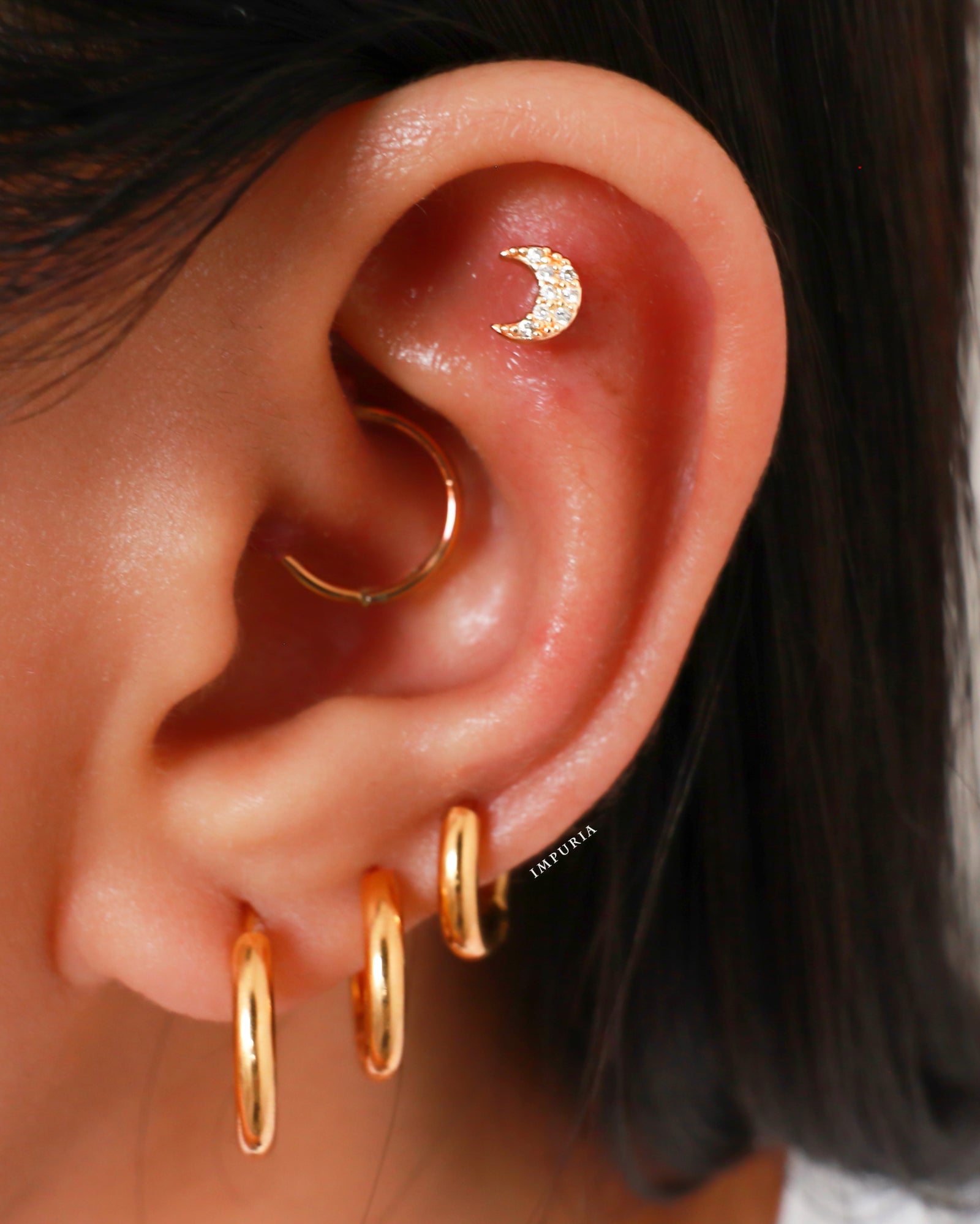 Moon Ear Piercing Celestial Cartilage Helix Conch Tragus Earring Studs ...