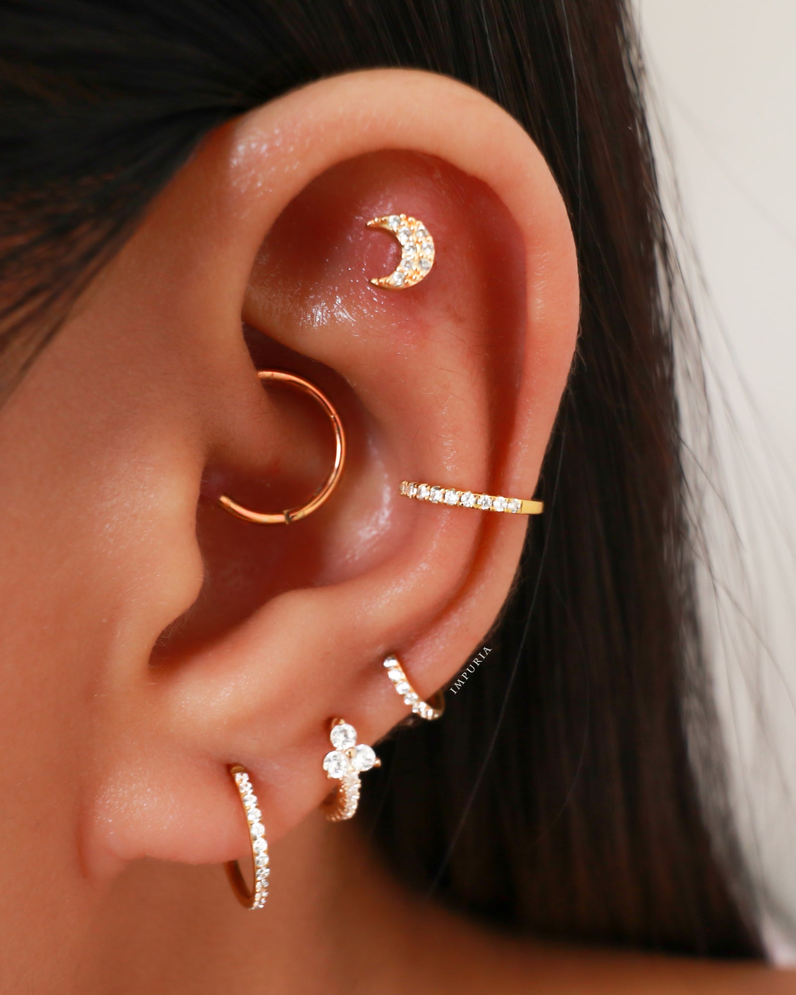 Moon Ear Piercing Celestial Cartilage Helix Conch Tragus Earring Studs ...