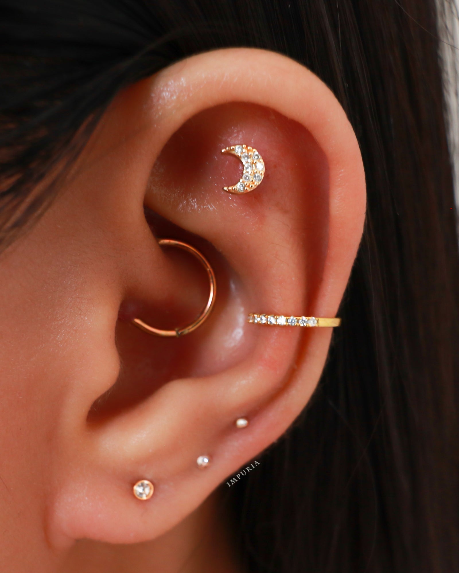 Moon Ear Piercing Celestial Cartilage Helix Conch Tragus Earring Studs ...