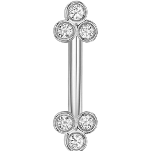 Diamond Flower And Ball Rook Barbell MARIA TASH, 59% OFF